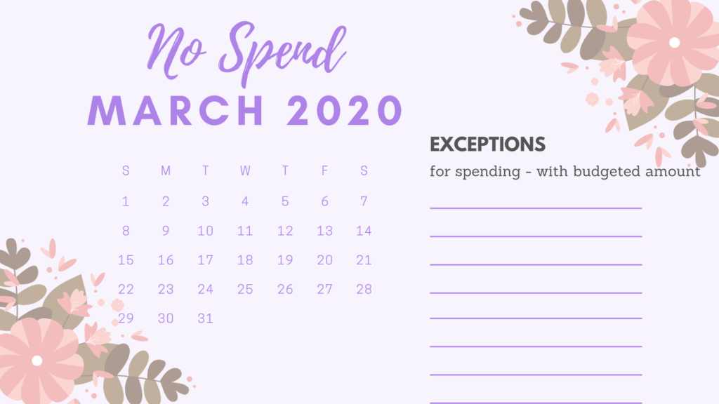 No Spend March – Challenge Accepted